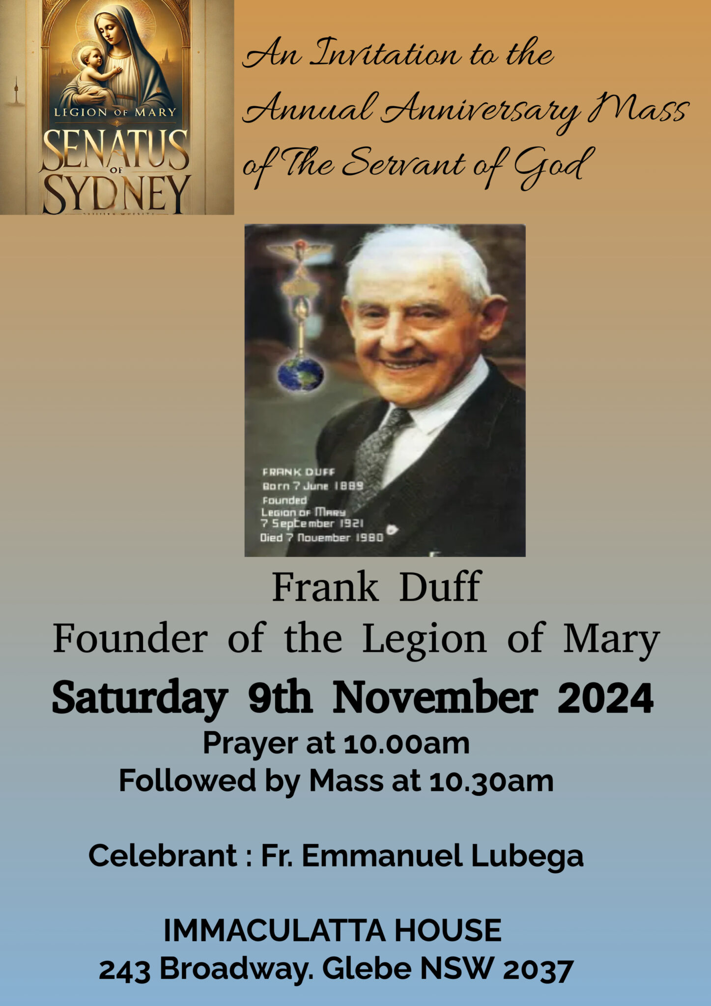 Legion of Mary » Frank Duff Annual Anniversary Mass