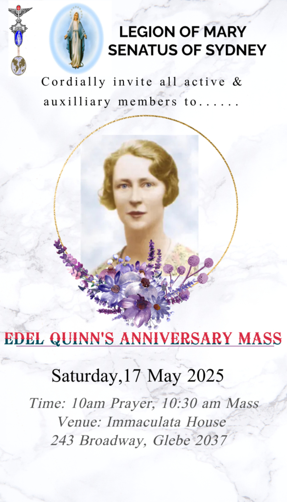 Legion of Mary » EDEL QUINN’S ANNIVERSARY MASS